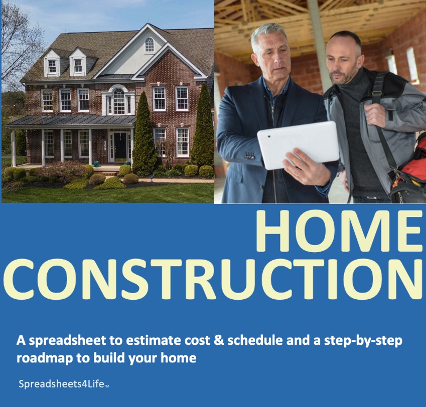Free Home Construction Planner Home Construction Spreadsheet